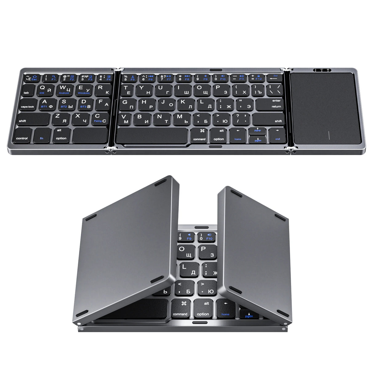 Foldable Keyboard Russian with Touchpad Portable Mini Bluetooth Wirele ...