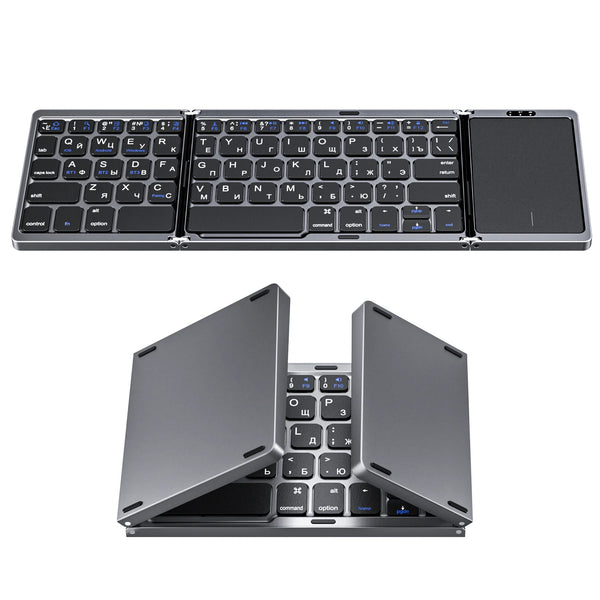 Foldable Keyboard Russian with Touchpad Portable Mini Bluetooth Wirele ...